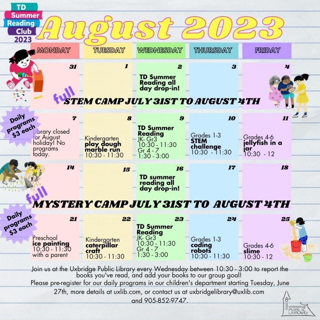 Programs Calendar – Uxbridge Public Library